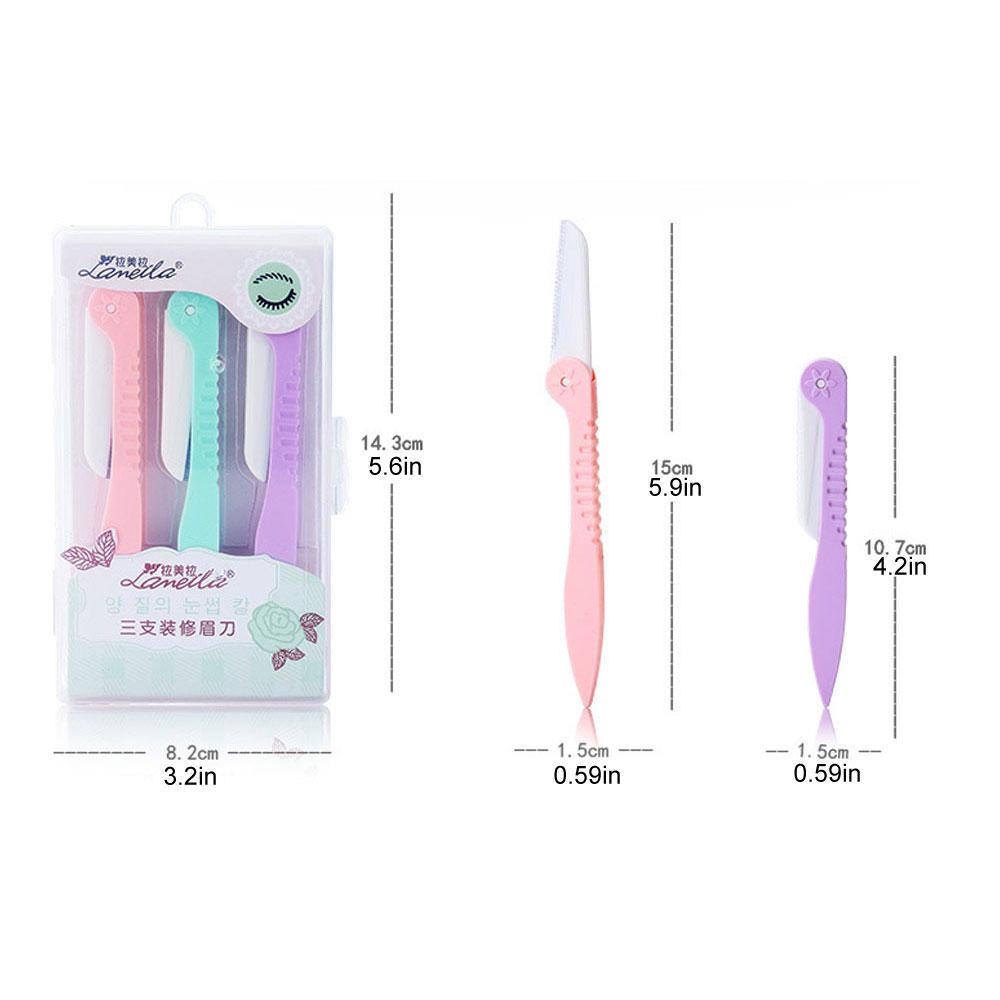 Buy 3Pcs/Set Foldable Facial Eyebrow Razors Trimmer Blade Knife Shaver ...