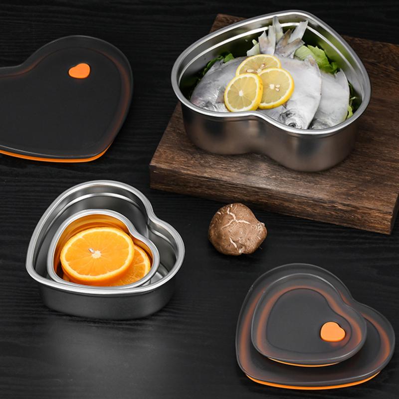 Buy Heart-shaped Lunch Box Bento Box Sealed Leakproof 304 Stainless ...