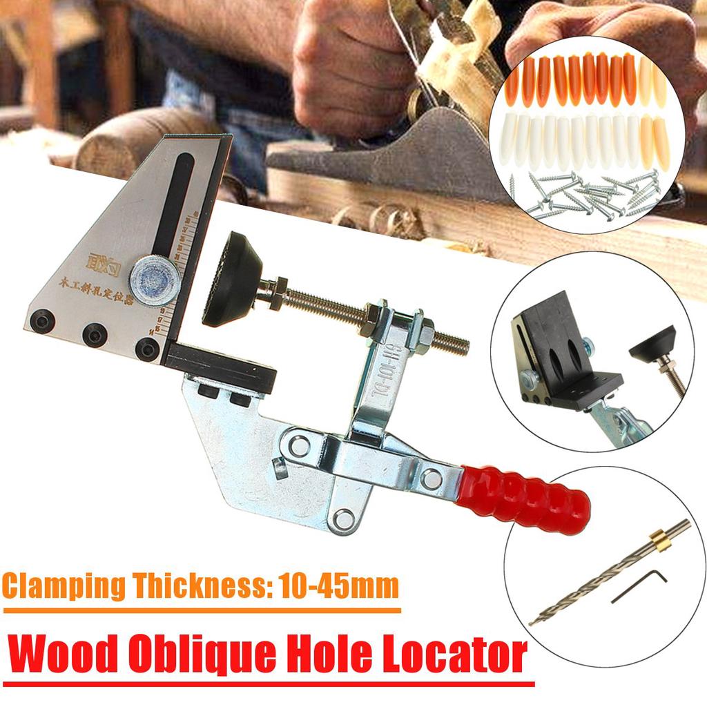 Buy Wood Oblique Hole Locator Kit Pocket Jig With Clamp Joinery Drill ...