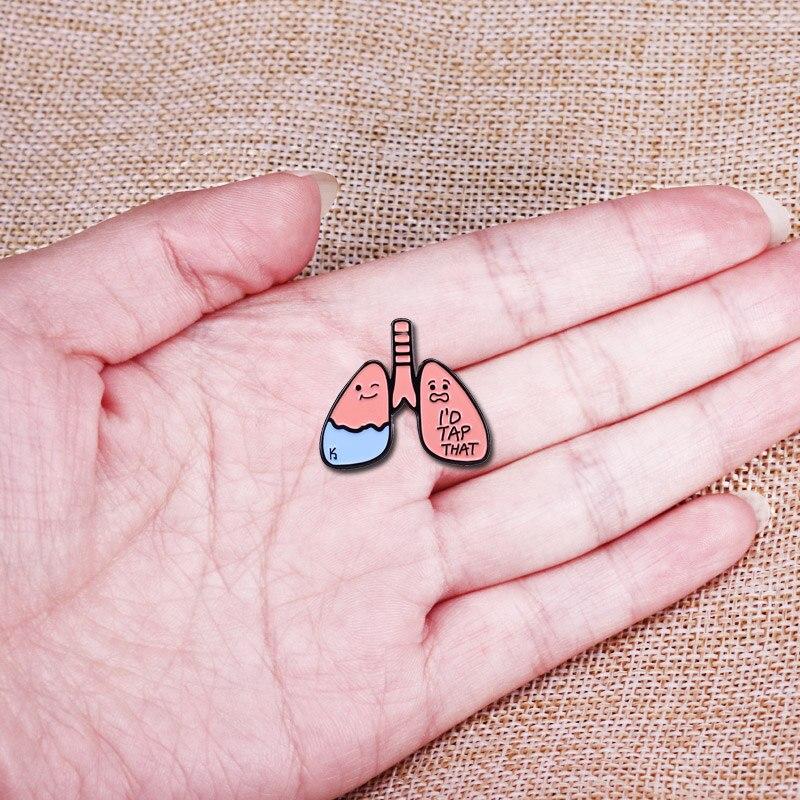 Buy Anatomical Lungs Pin I'd Tap That Body Organ Brooch Punk Goth Lung ...