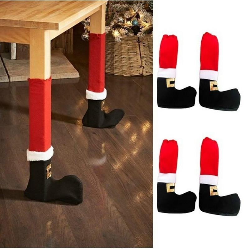 Buy 2PCS Christmas Cloth Chair Leg Cover Restaurant Bars Chairs Feet ...