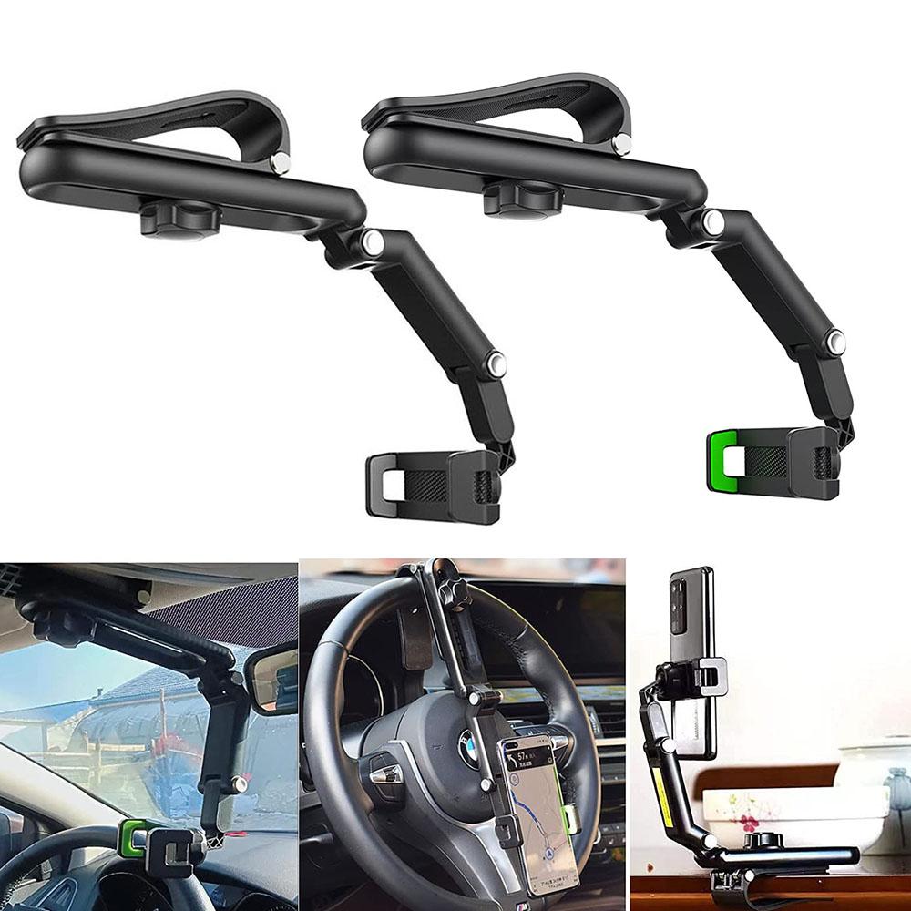 Buy 1080 Rotation Car Clip Sun Visor Cell Phone Holder Universal Phone ...