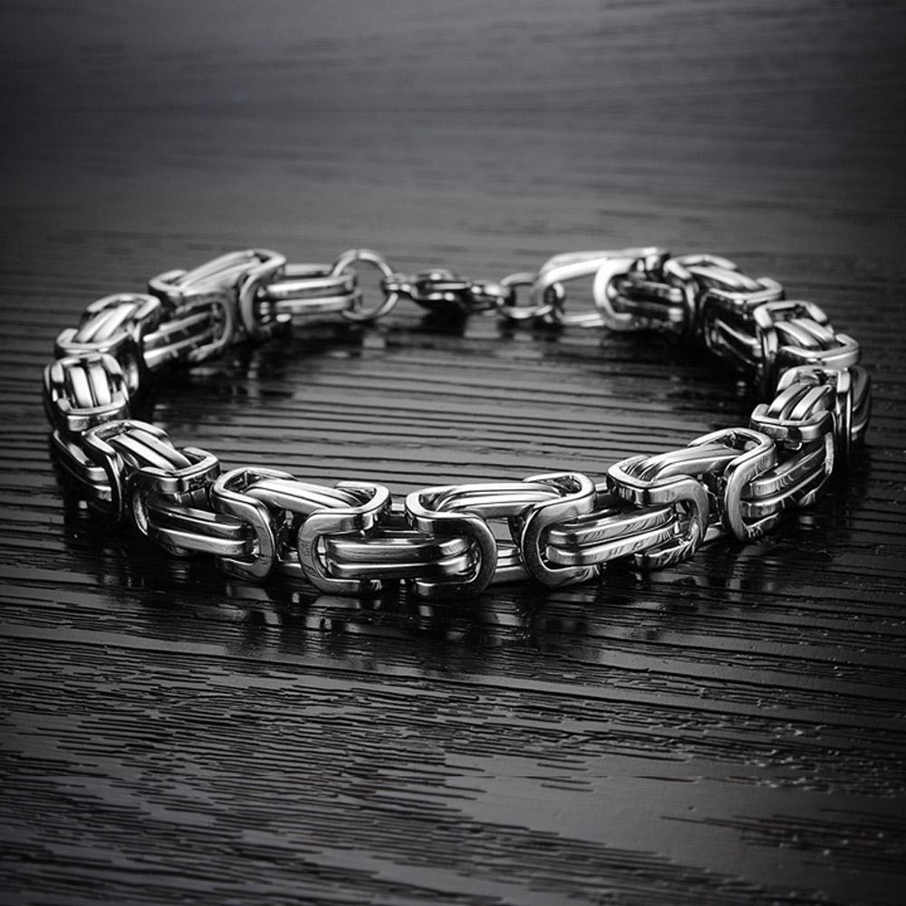 Buy Punk Silver Tone Stainless Steel Men'S Chain Link Bracelet ...