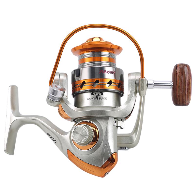 Buy Fishing Reel Wooden Handshake Rotating Reel Professional Metal Left ...