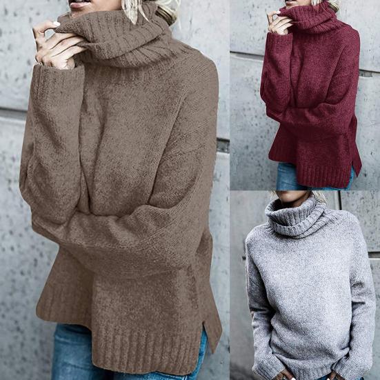 Buy Female Sweater Wear Resistant Solid Color Fine Stitching High ...