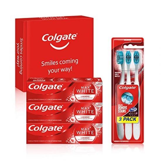 Buy Colgate whitening kit with luminous toothpaste 75 ml triple pack ...