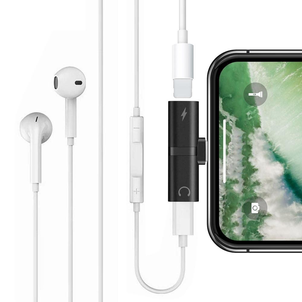 Buy 2in1 Audio Jack Adapter for Apple Iphone 7 8 6 Plus X XR XS Max ...