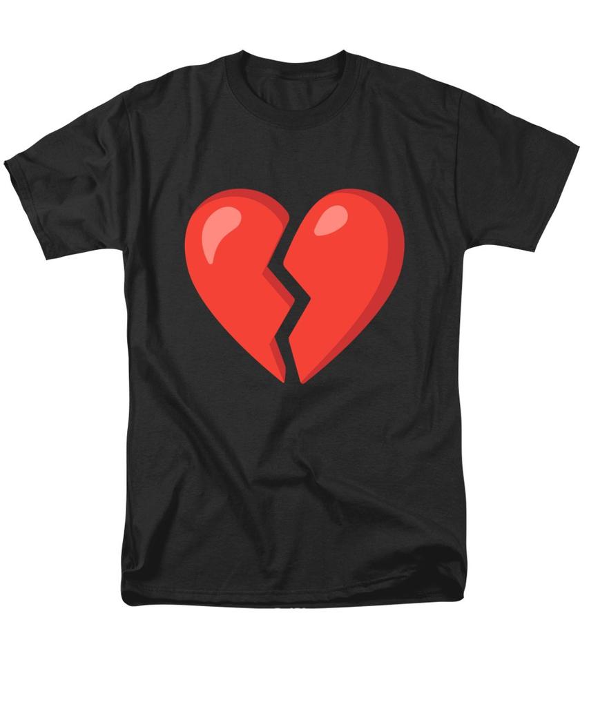 Buy Men Premium Cotton Broken Heart Valentines Print Tees Funny ...