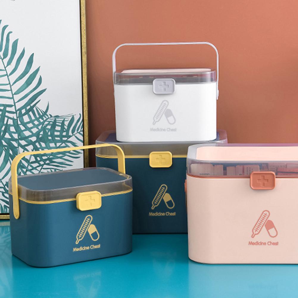 HO-FS Portable Medicine First-aid Box Storage Case Care Home Multi ...