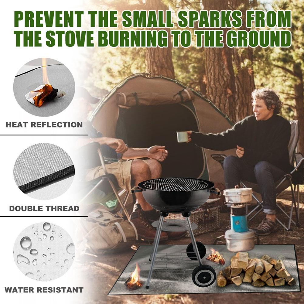 Buy Camping Fireproof Grill Mat Cloth Flame Retardant Heat Insulation ...