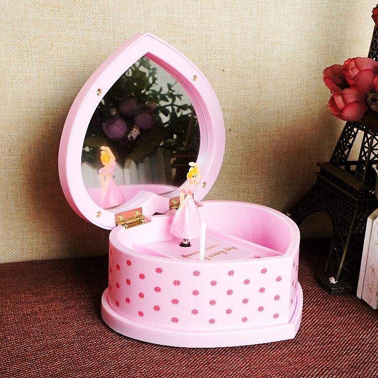 Buy 4 Colors Girl Music Box Children Musical Jewelry Box Heart-shaped ...