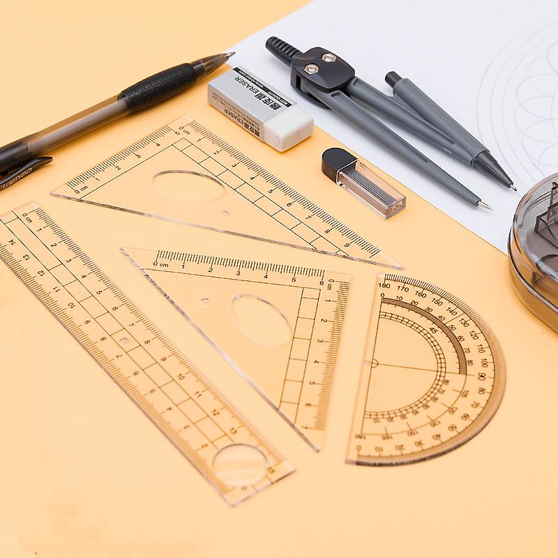 Portable 9pcs/set School Math Student Stationery Set Math Geometry Set ...