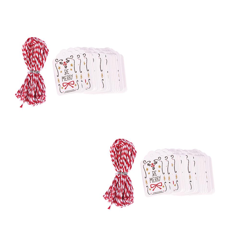 Buy 50PCs Paper Tags With String DIY Craft Label Party Favor Christmas ...