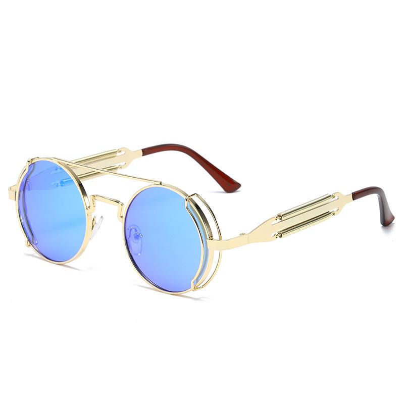 Steampunk Personality Male Spring-leg Glasses Candy Color Metal Color ...