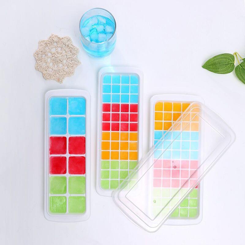 Buy Ice Cube Tray Reusable Ice Cubes Mold Square Shape DIY Fruit Ice ...