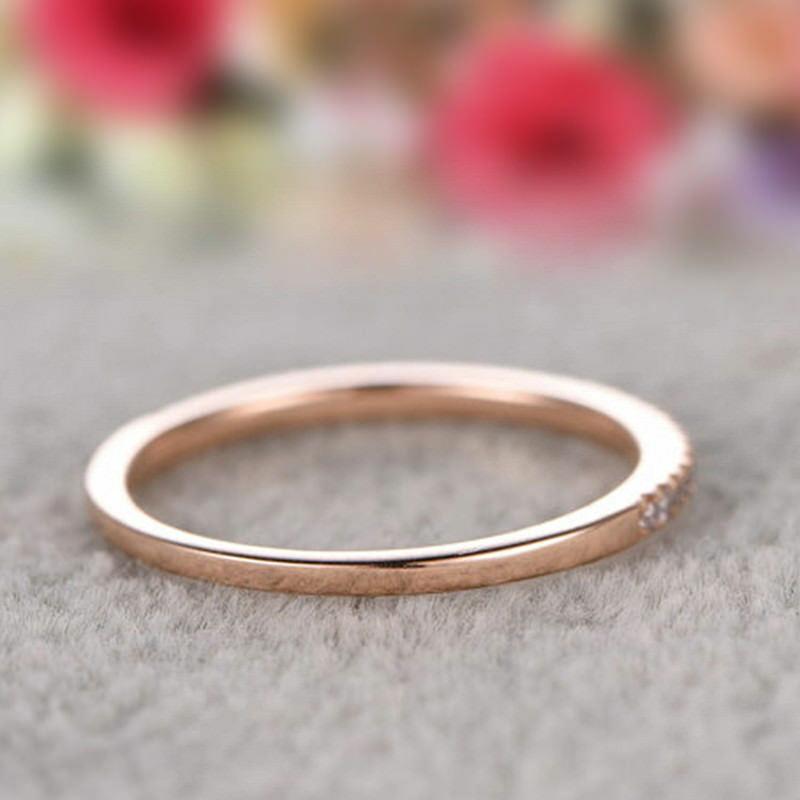 Cheap Rose 6-10 Eternity Promise Size Gold Stackable Rings Wedding ...