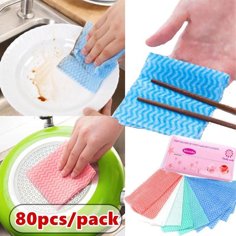 Buy Kitchen Non-woven Cleaning Cloth Disposable Rags Wiping Scouring ...