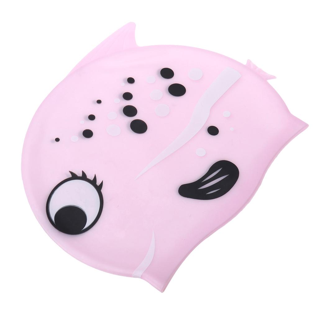 Buy Lovely Elastic Cartoon Fish Design Swim Cap Kid's Silicone Swimming ...
