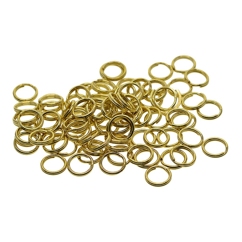 50pcs 10 mm Solid Brass Round keychain Split Key Rings Loop Findings ...