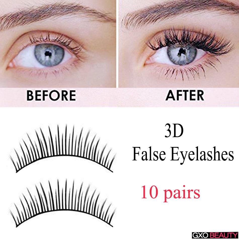 3D False Eyelashes 100% Real Eyelashes Cross Handmade Makup High ...