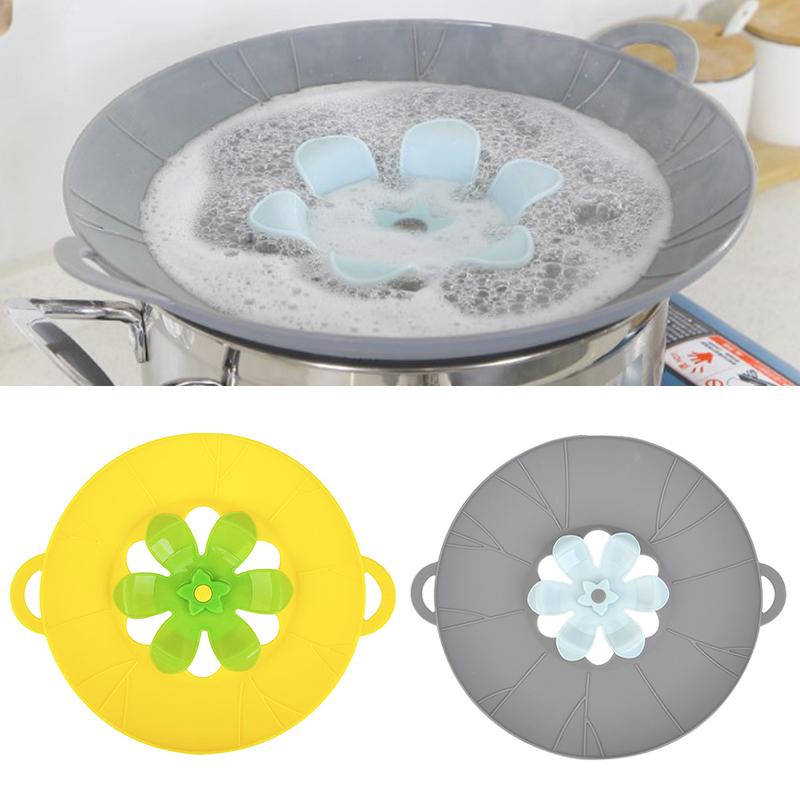 Multifunctional Silicone Pot Lid Spill Stopper Anti Overflow Pot Cover ...