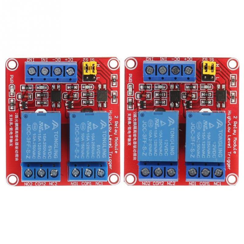 Buy 2 Channel Relay Module with Optocoupler Isolation High Low Level Trigger Relay Extension ...