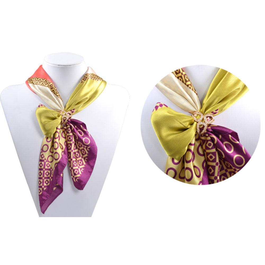 Buy Women Simple Three-ring Scarf Buckle Clip Full Rhinestone Scarves ...