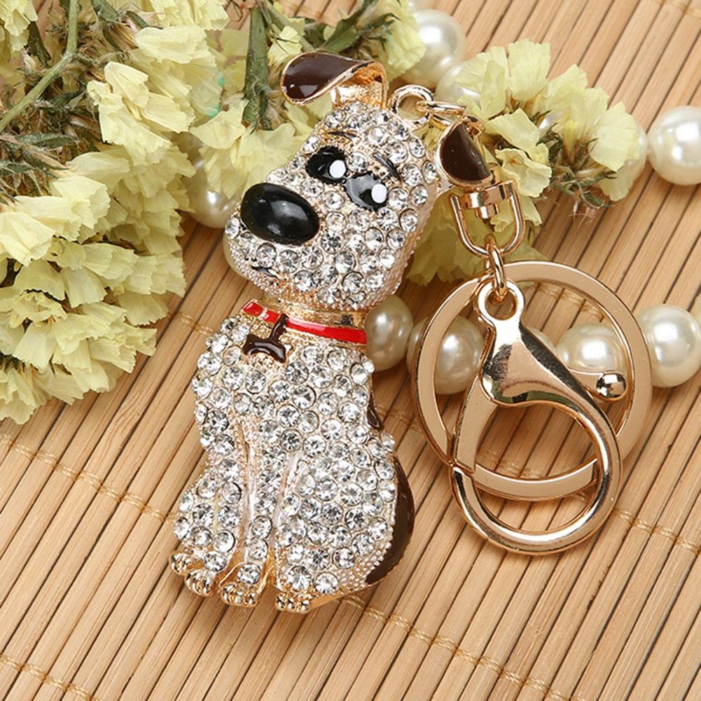Buy South Korean Hot Crystal Puppy Dog Keychain Key Ring Trinket Purse ...