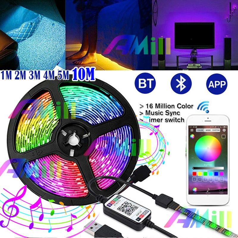 Buy 2835 Bluetooth LED Strip Lights 10M RGB SMD Flexible Ribbon RGB LED ...