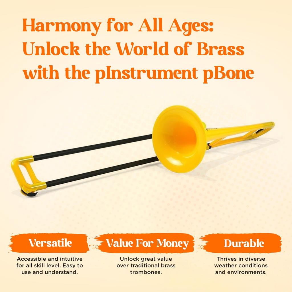 Buy pInstruments Plastic Wind Instrument Tenor Trombone pBONE Bb Tone Lightweight Highly Durable ...