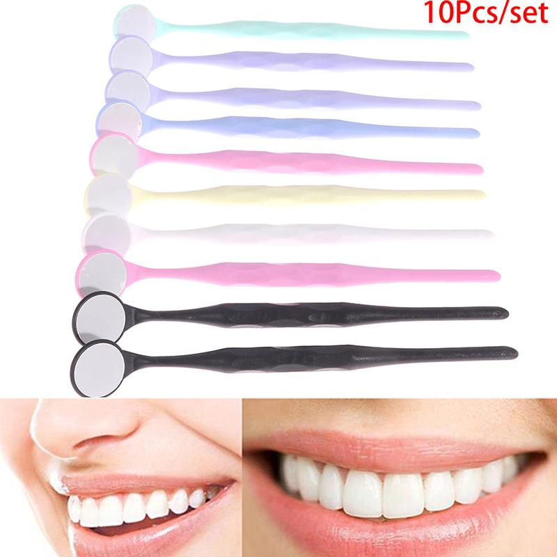 10Pcs Dental Double Sided Mouth Mirrors Reflector Oral Mirror Tooth ...
