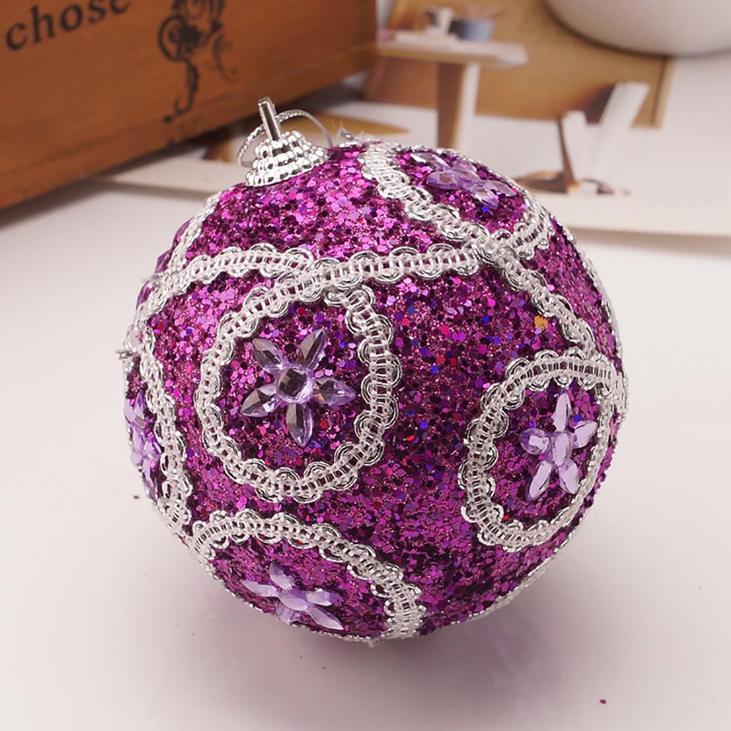 HS Christmas Rhinestone Glitter Baubles Ball Xmas Tree Ornament ...