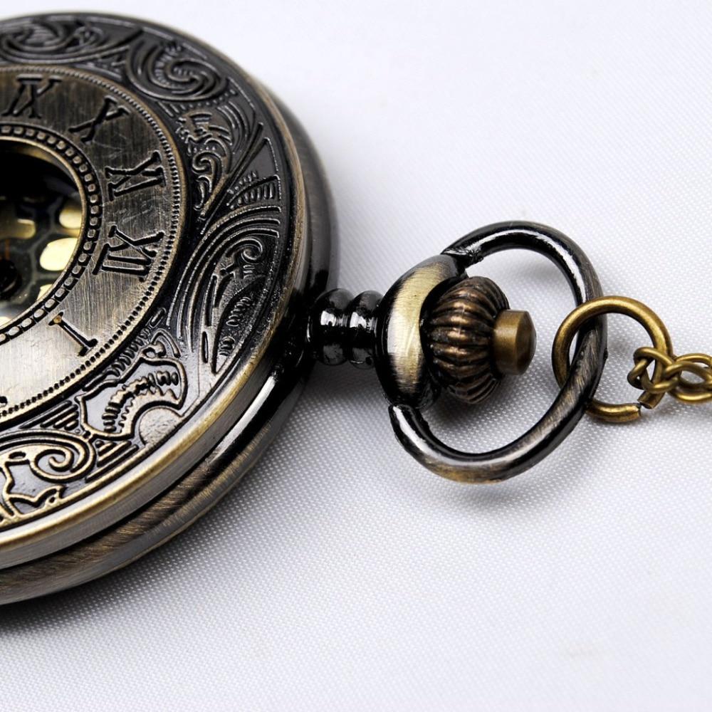 Buy Vintage Bronze Steampunk Pocket Watch Quartz Necklace Pocket & Fob ...