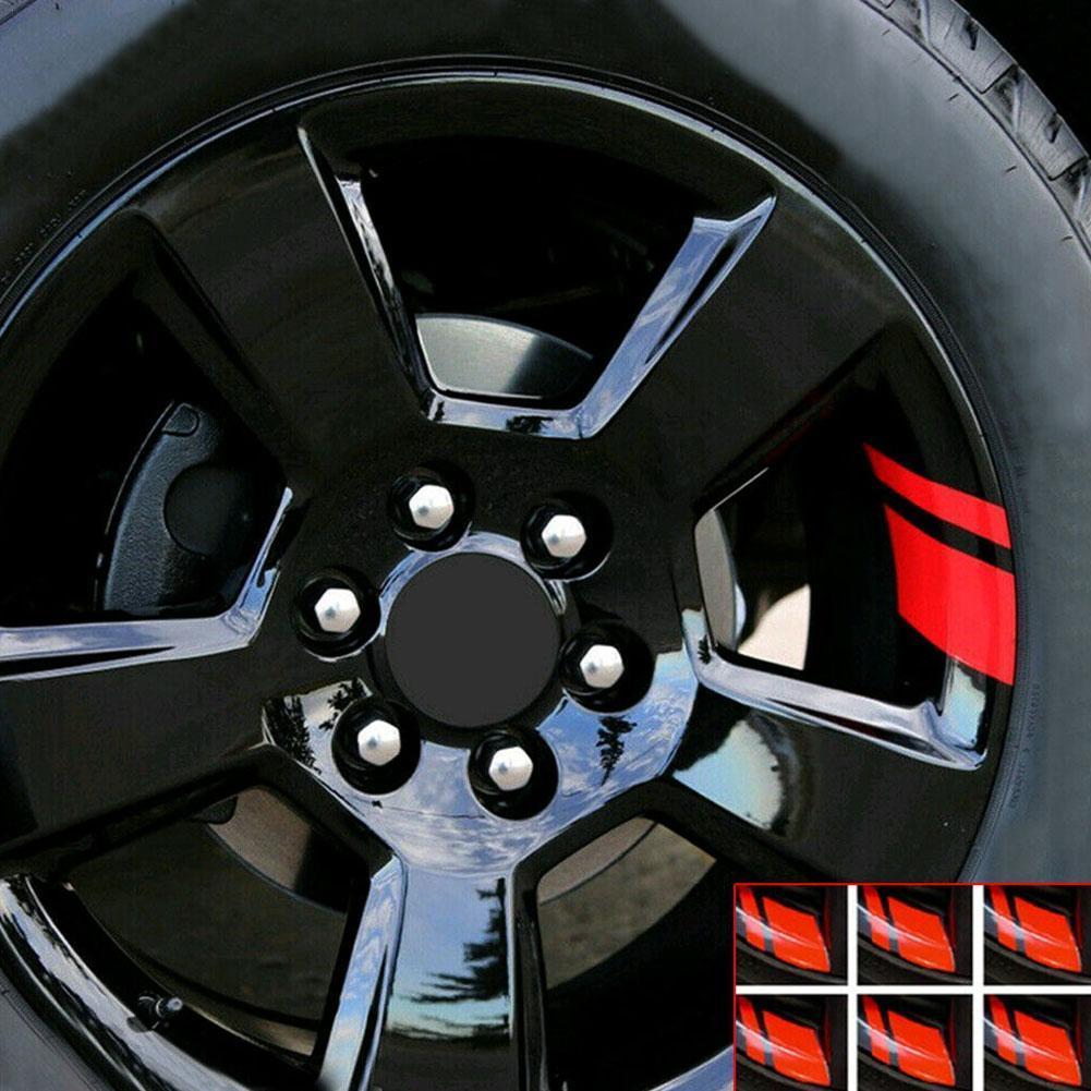 Buy 6pcs Reflective Car Wheel Rim Vinyl Stickers Warning Stickers Hash ...