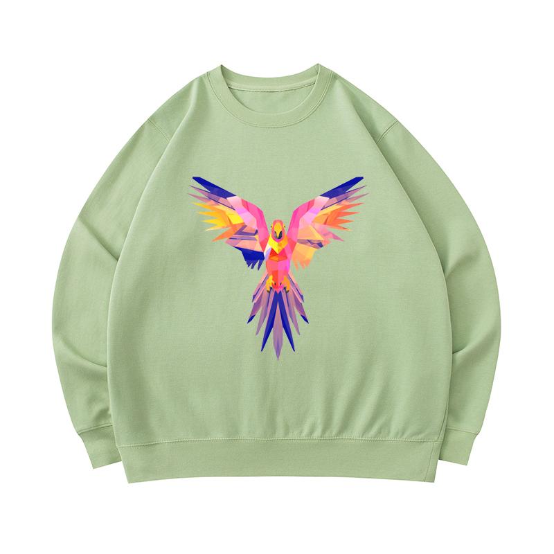 Buy Men's 300 GSM 100% Cotton Sweatshirt Polygon Parrot Print Street ...