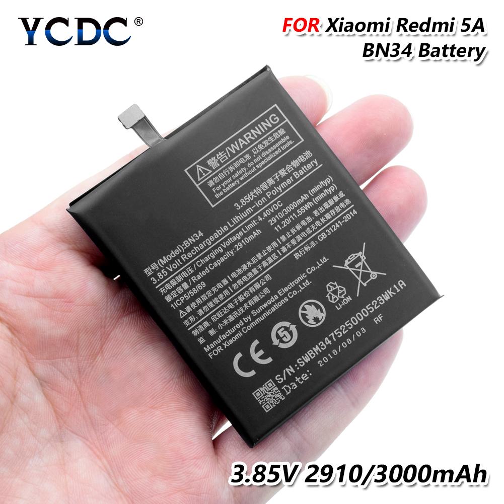 Buy Battery BN34 BN 34 BN-34 For Xiaomi Redmi 5A 3.85V 3000mAh Mobile ...