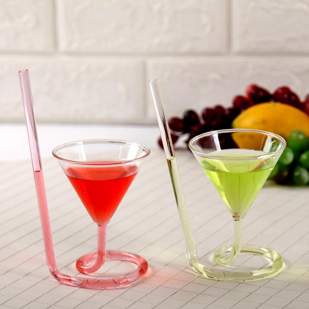 Buy Wine Whiskey Glass Heat Resistant Glass Sucking Juice Milk Cup Tea ...