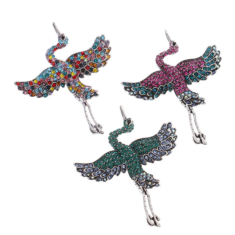 Buy Crane Bird Brooches Women Alloy Sparking Animal Brooch Pins Gifts ...