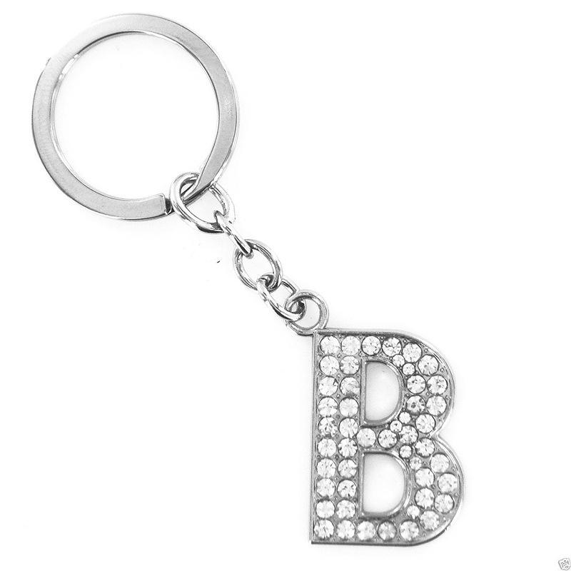 Buy Crystal Alphabet Keyring 26 Letters Initial Key Ring Key Chains ...