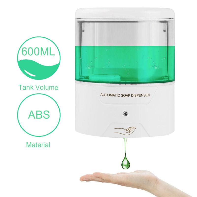 Buy 600ml Soap Dispenser Automatic Sensor Wall Mounted Liquid Lotion Pump Kitchen Bathroom at ...