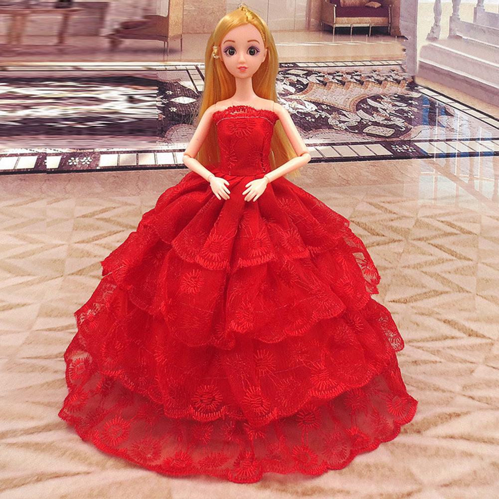 Buy New Doll Girl Evening Party Clothes Dressing Wedding Gown Big Tail ...