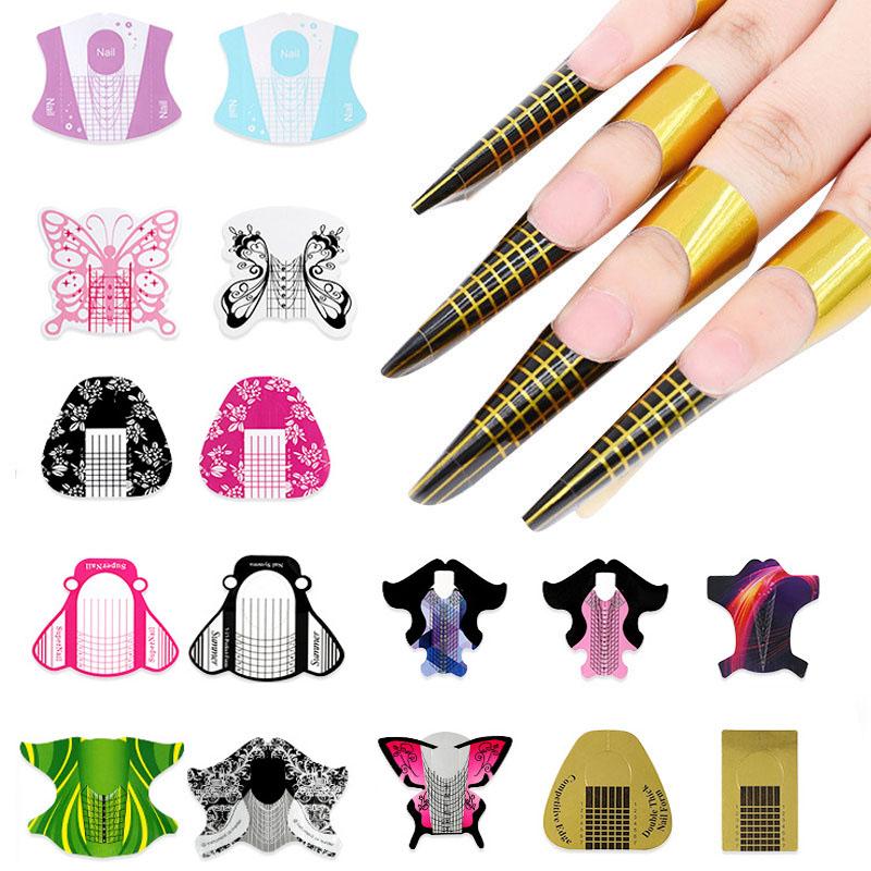 Buy Tray Paper Acrylic French Curve UV Gel Nail Building Nail Forms ...