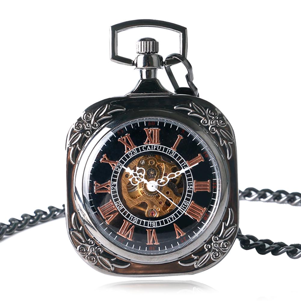 Buy Vintage Pocket Watch,Skeleton Square Pocket Watch for Men, Unisex ...