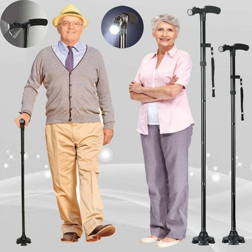 With LED Light Walking Trekking Stick Telescopic Walking Canes ...