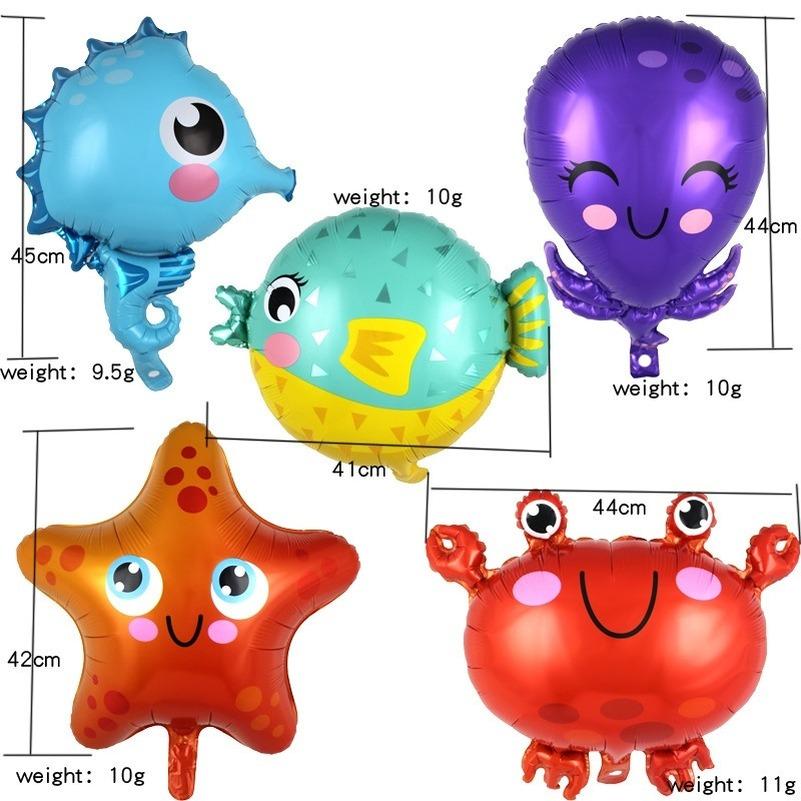 Buy Puffer Fish Shark Starfish Foil Helium Balloons Marine Life Globos ...