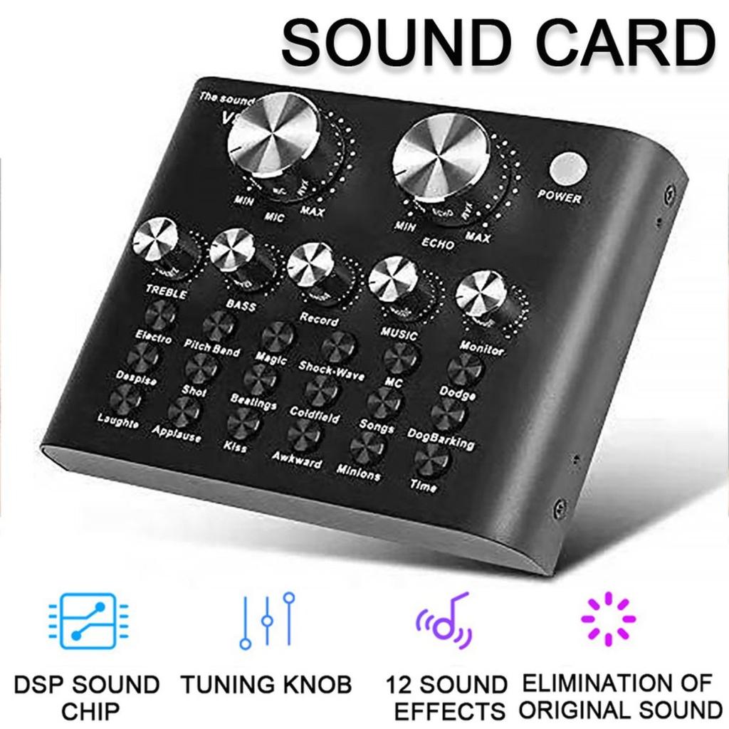 Buy V8 Sound Card Set Live Broadcast Device Sound Card for Mobile Phone ...
