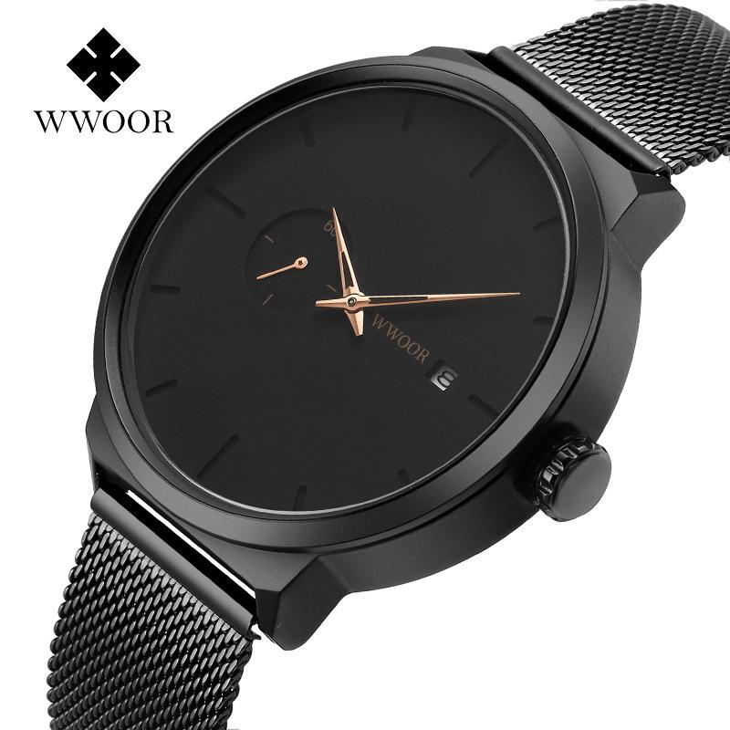 Cheap Wwoor Brand Men's Stainless Steel Mesh Waterproof Quartz Watches ...