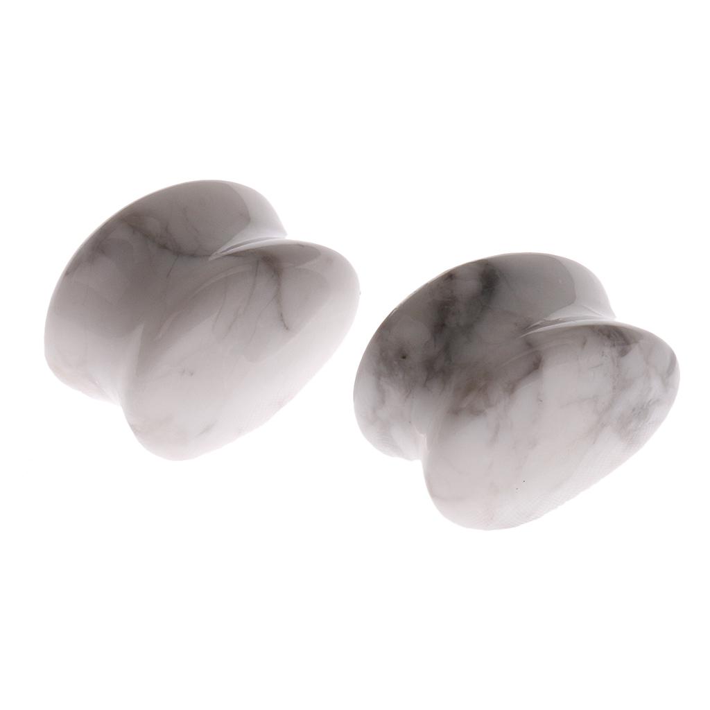 Buy Pair Ear Plug Gauge Double Flared Body Jewelry 12mm White Turquoise ...