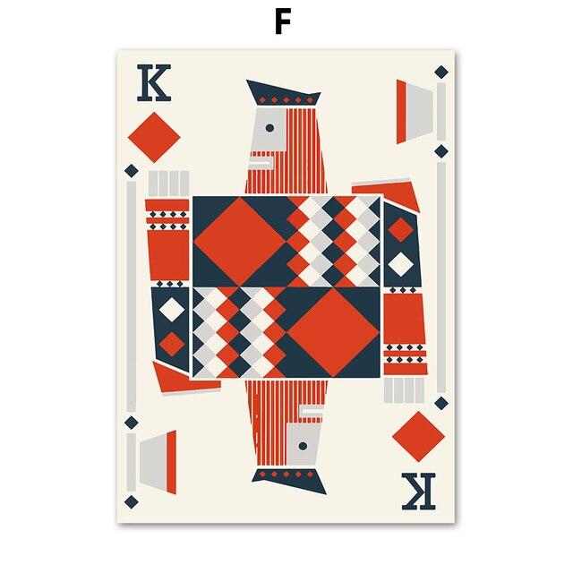 Poker Cards Jack King Queen Of Hearts JQK Wall Art Canvas Painting ...