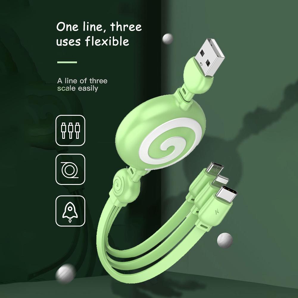 Buy Multi Retractable USB Charger Cable 3 in 1 USB Charging Data Sync ...